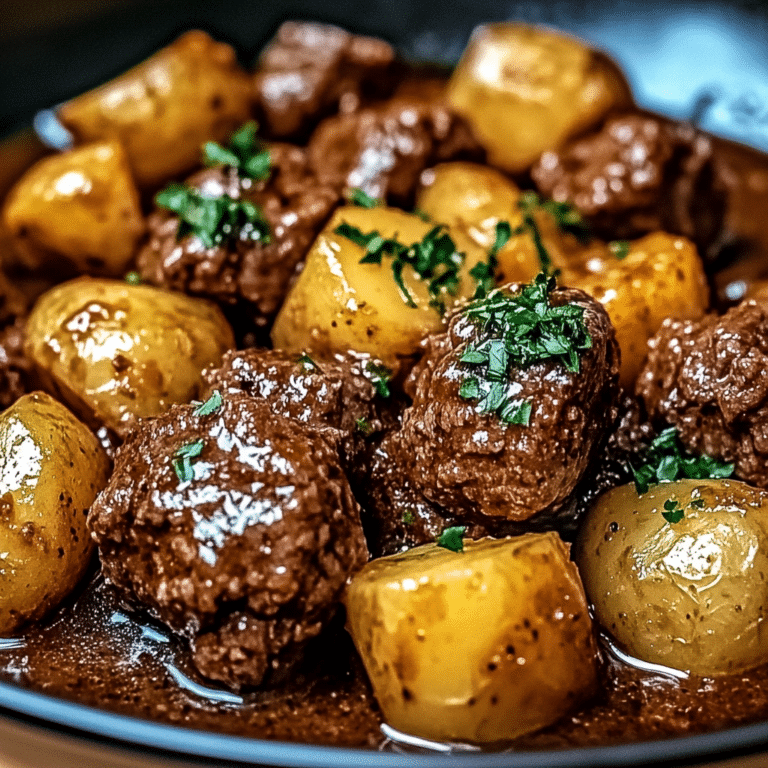 Slow Cooker Garlic Butter Beef Bites & Potatoes Recipe | Kopaylas
